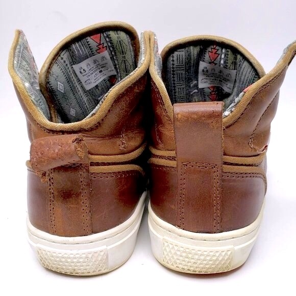 Vans Shoes Vans Alomar Brown Leather High Top Sneakers 65 Poshmark